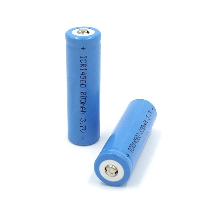 750mAh 3.7 V 14500 Li Ion Rechargeable Lithium Battery Cells For Solar ...